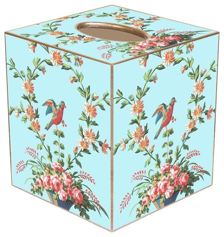 TB572-Aqua Bird Tissue Box Cover - Farmhouse - Tissue Box Holders - by ...