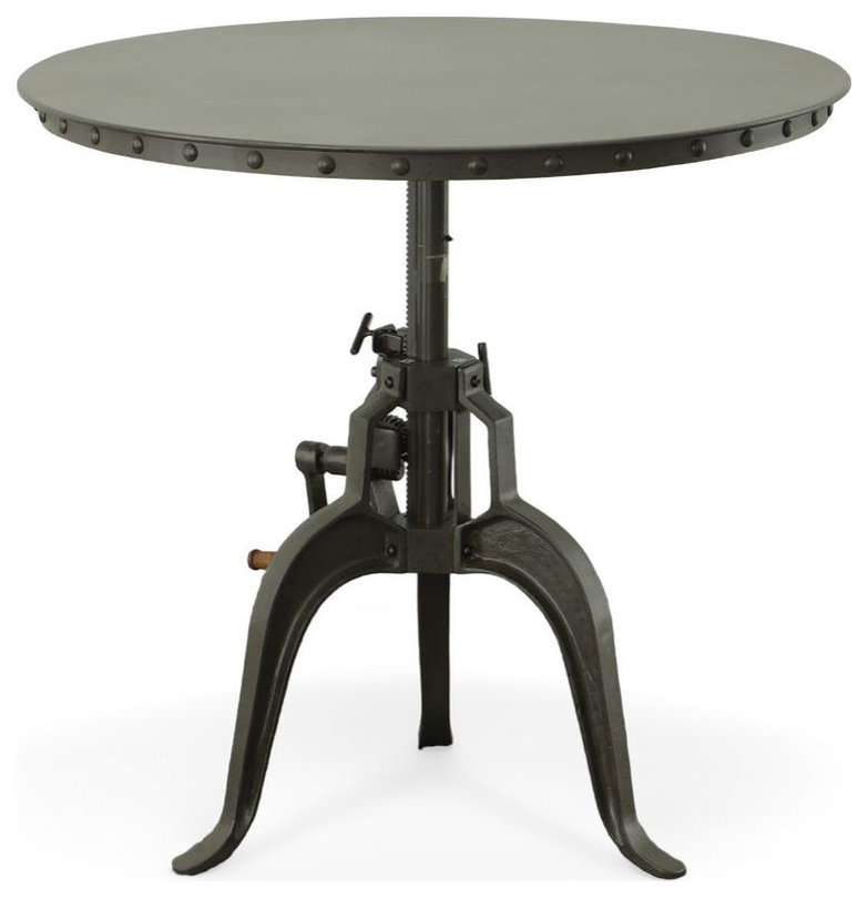 Mundra Adjustable Crank Table - Industrial - Rustic - Dining Tables ...