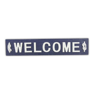 Navy Blue Welcome Sign: Elegant and inviting. - Beach Style - Novelty ...