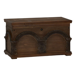 Small Wooden Arch Storage Trunk - Farmhouse - Decorative Trunks - by ...