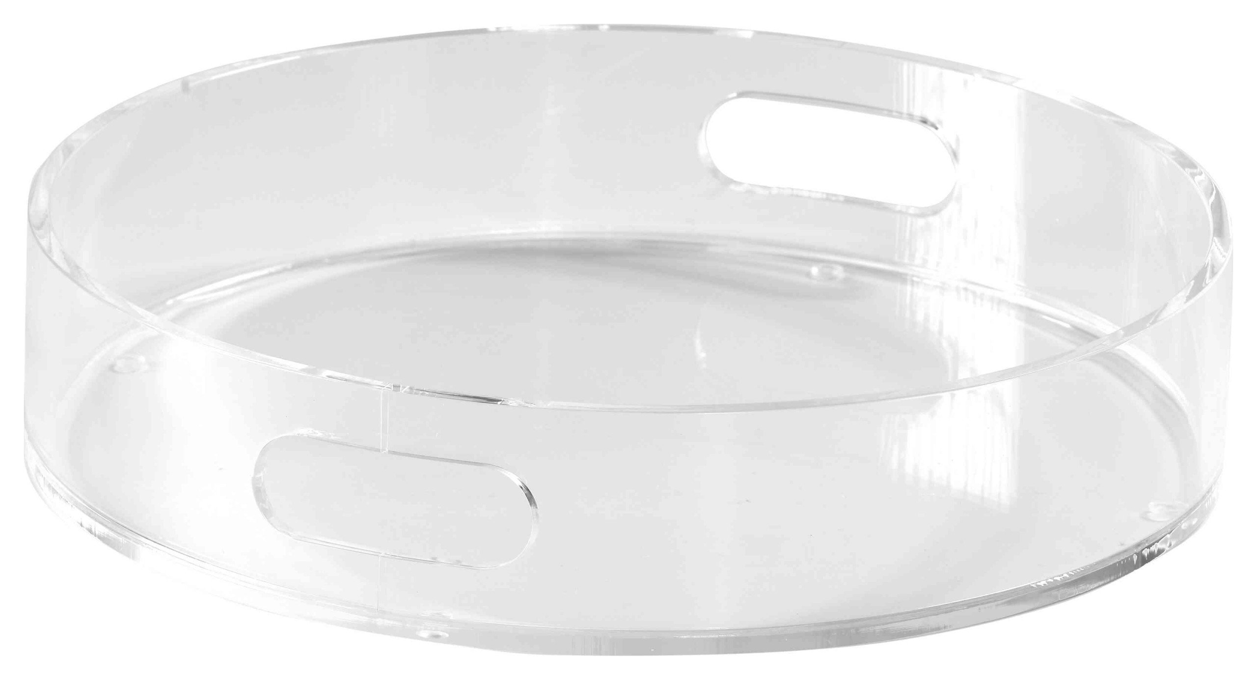 Cortesi Home Pyrite Acrylic Round Tray With Handles, 12" - Contemporary ...