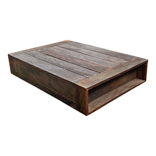 Modern Barn Low Wood Coffee Table - Farmhouse - Outdoor Coffee Tables ...