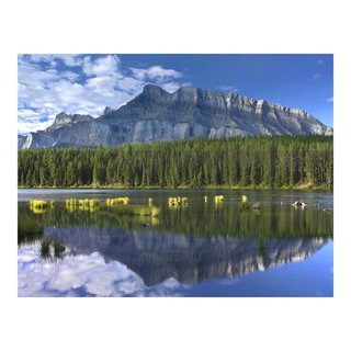 "Mount Rundle and boreal forest, Johnson Lake, Banff NP" Paper Art, 18 ...