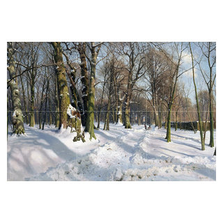 Tile Mural Landscape snow forest road in Backsplash, 4.25" Ceramic ...