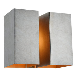 Matteo Mattone 2-Light Wall Sconce In Rusty Silver - Modern - Wall ...
