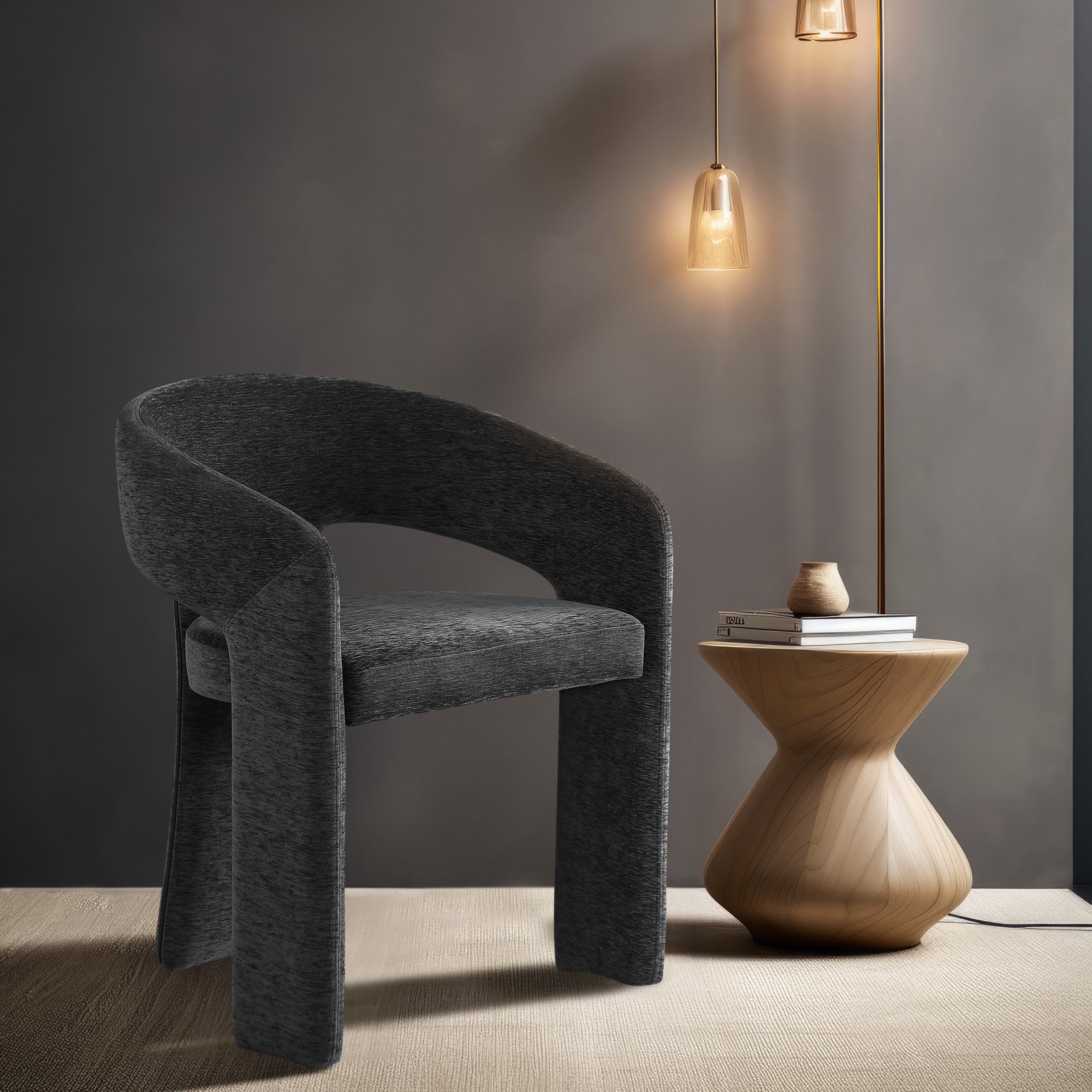 Rendition Plush Fabric Upholstered Dining Chair - Transitional - Dining ...