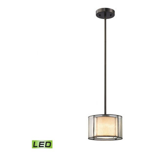 9.5W 1 LED Pendant in Transitional Style - 6 Inches tall and 8 inches ...