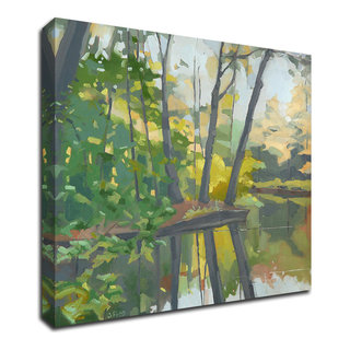 Wooded Pond by John Rufo, Print on Canvas, Ready to Hang - Contemporary ...