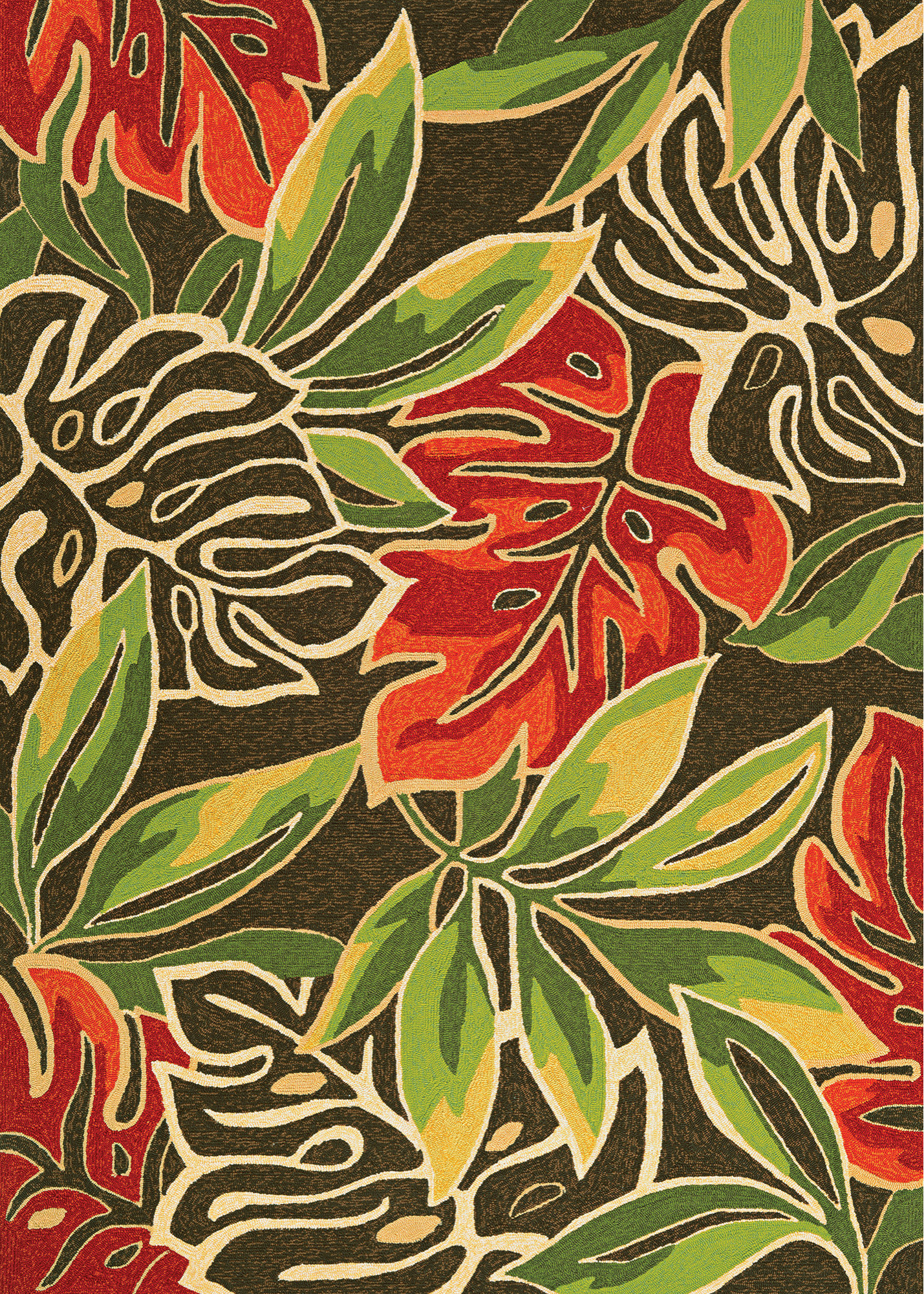 Couristan Covington Areca Palms Brown-Forest Green Round Rug 7'10"x7"10 ...