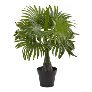16" Mini Fountain Palm Artificial Plant - Modern - Artificial Plants ...