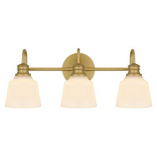 Hinton 3 Light Bathroom Vanity Light, Aged Brass - Transitional ...