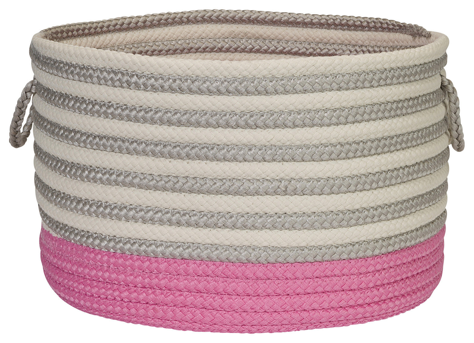 Colonial Mills Chloe Stripe Basket Hl71 Pink Baskets, 18"x18"x12" Round ...
