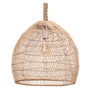 Hand Woven Pendant Light Rope Pendant Lamp - Tropical - Pendant ...