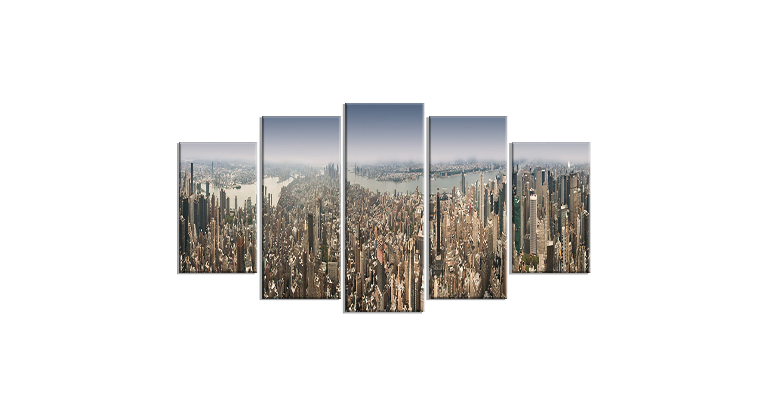 "NYC 360 Degree Panorama" Cityscape Photography Metal Wall Art, 60"x32 ...
