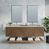 72" Chestnut Floating Double Bathroom Vanity Silestone Quartz, James ...