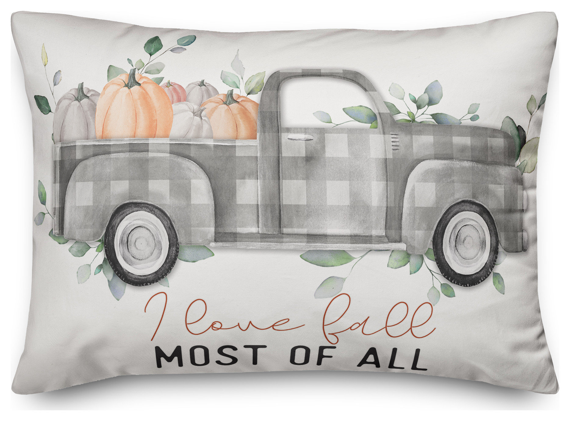Buffalo Check Fall Truck 14x20 Throw Pillow - Farmhouse - Decorative ...