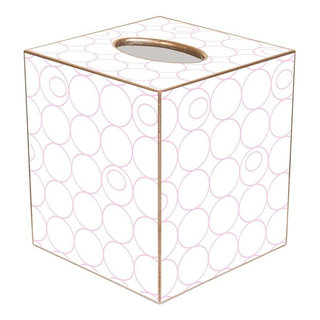 TB1485 - White & Pink Circles Tissue Box Cover - Traditional - Tissue ...