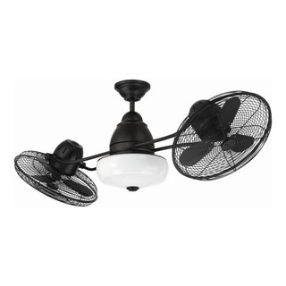 Bellows II Indoor/Outdoor 48" Ceiling Fan, Flat Black - Traditional ...