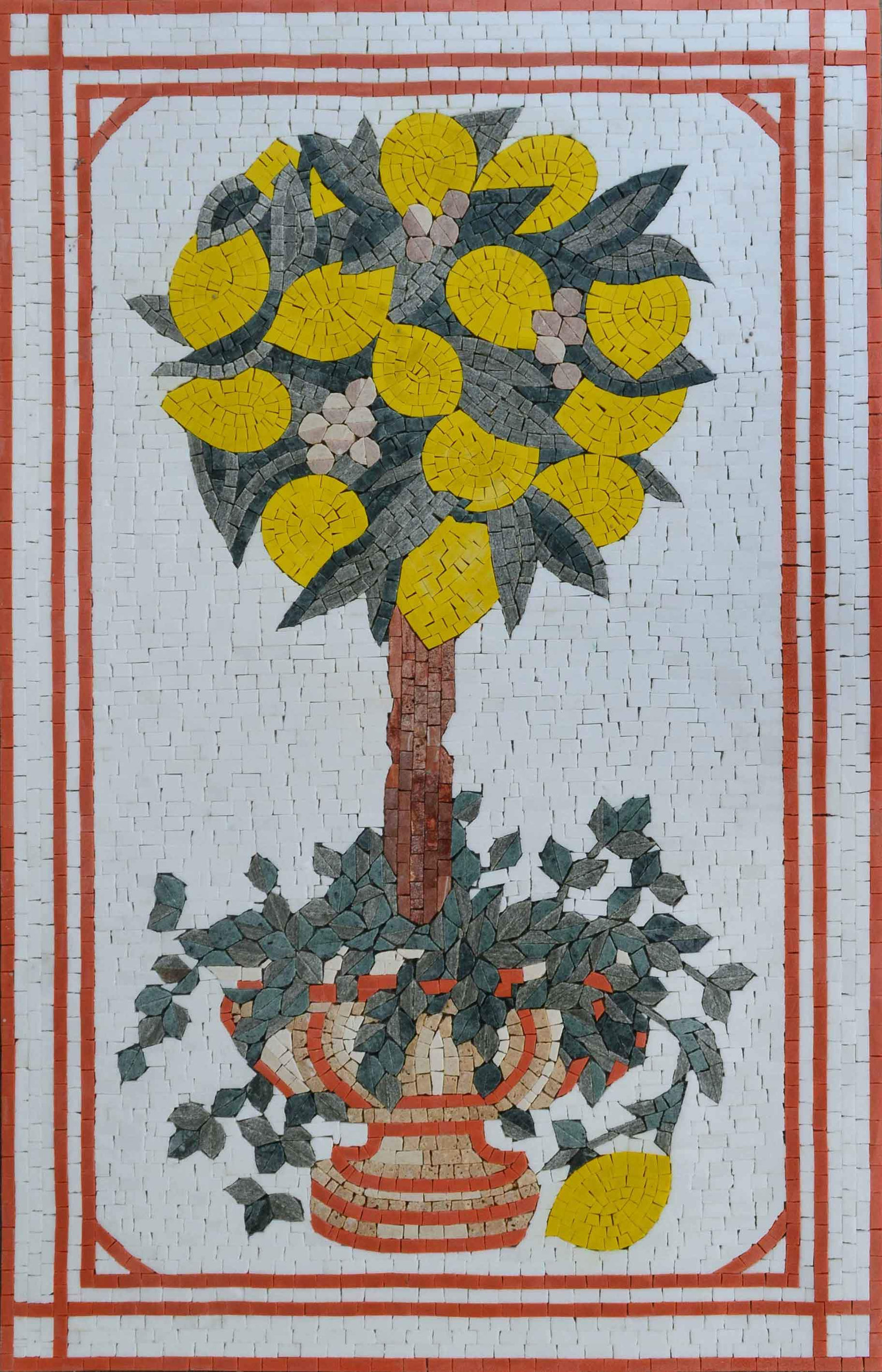 Mosaic Wall Art, The Lemon Tree, 40" x 60" - Farmhouse - Tile Murals ...