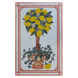 Mosaic Wall Art, The Lemon Tree, 40" x 60" - Farmhouse - Tile Murals ...
