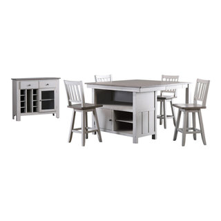 Millport Dining Set, White/Gray Wood - Farmhouse - Dining Sets - by ...