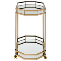 Lacole Serving Cart Champagne and Mirror - Contemporary - Bar Carts ...