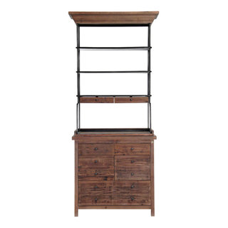 Corey French Country Rustic Reclaimed Display Storage Cabinet, 37"W x ...