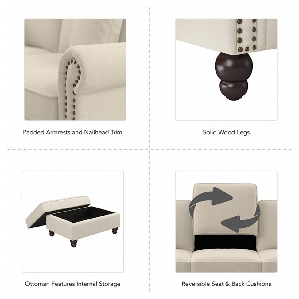 Coventry Living Room Sofa and Loveseat Set with Chair & Ottoman in ...