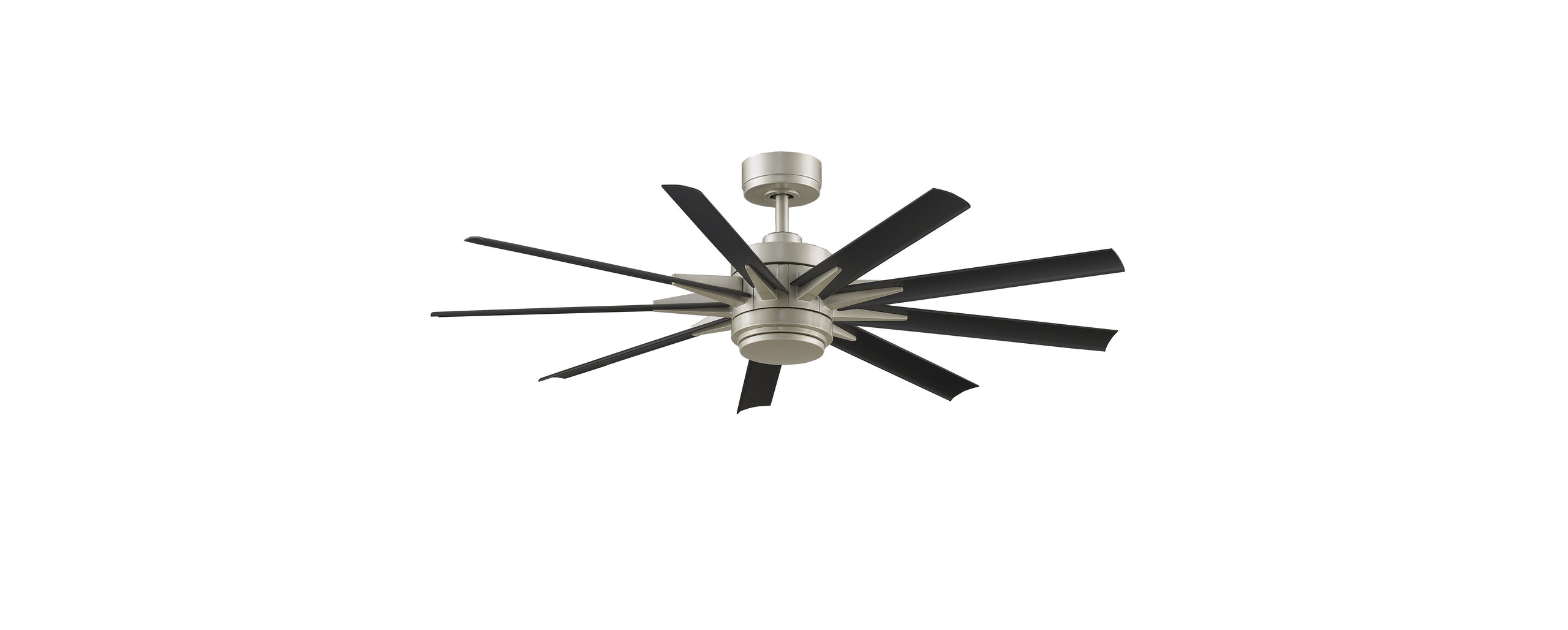 Odyn Ceiling Fan, Brushed Nickel With Black Blades, 56" - Transitional ...