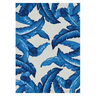 Couristan Covington Palm Leaves Blue Rug 8' x 11' - Transitional - Rugs ...