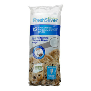 FoodSaver FSFRBZ0316-P00 FreshSaver Zipper Bag, 1-Gallon, 12-Count, 1 ...