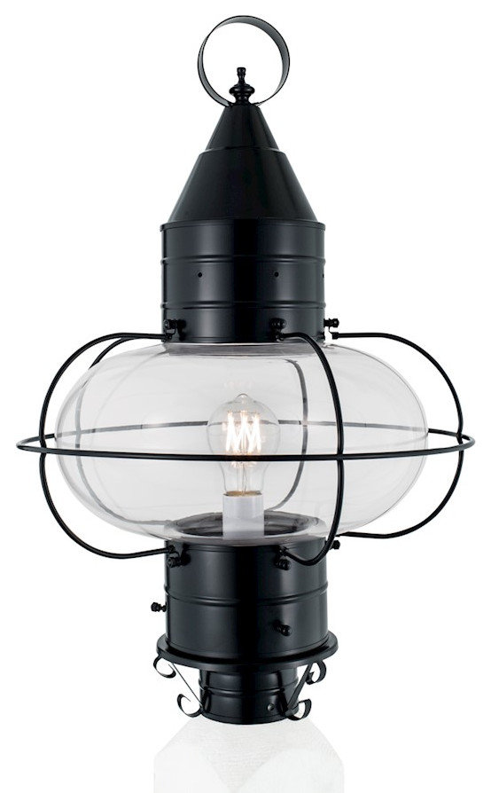 Norwell Lighting Classic Onion Large 1 Light Post, Black/Clear 1510-BL ...