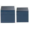 A&B Home Modern Blue Decorative Boxes With Silver Accent Set Of 2 ...