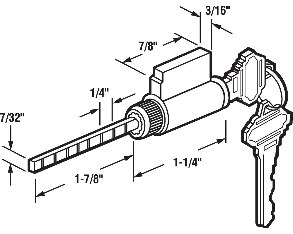 Sliding Door Cylinder Lock, Keyed Alike, Schlage Keyway - Transitional ...