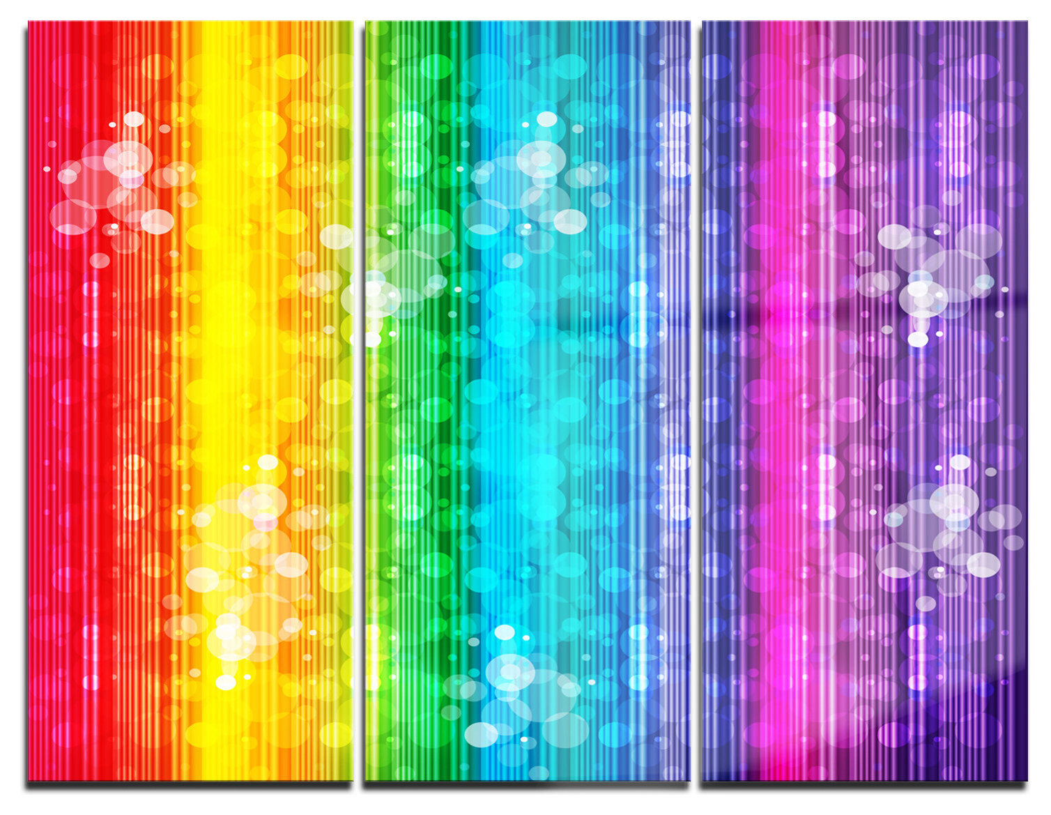 "Rainbow Effects Illustration" Glossy Metal Wall Art, 3 Panels, 36"x28 ...