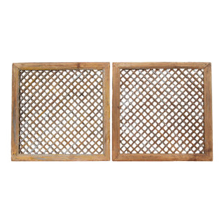 Pair of Antique Wooden Lattice Panels - Asian - Exterior Shutters - by ...
