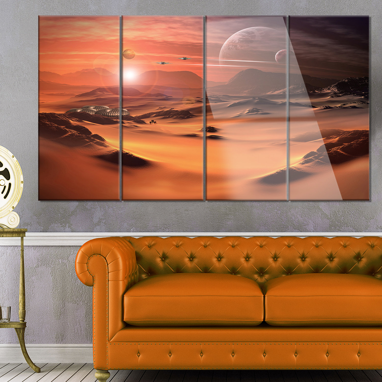 "Alien Planet 3-D Rendered Computer" Metal Wall Art, 48"x28 ...