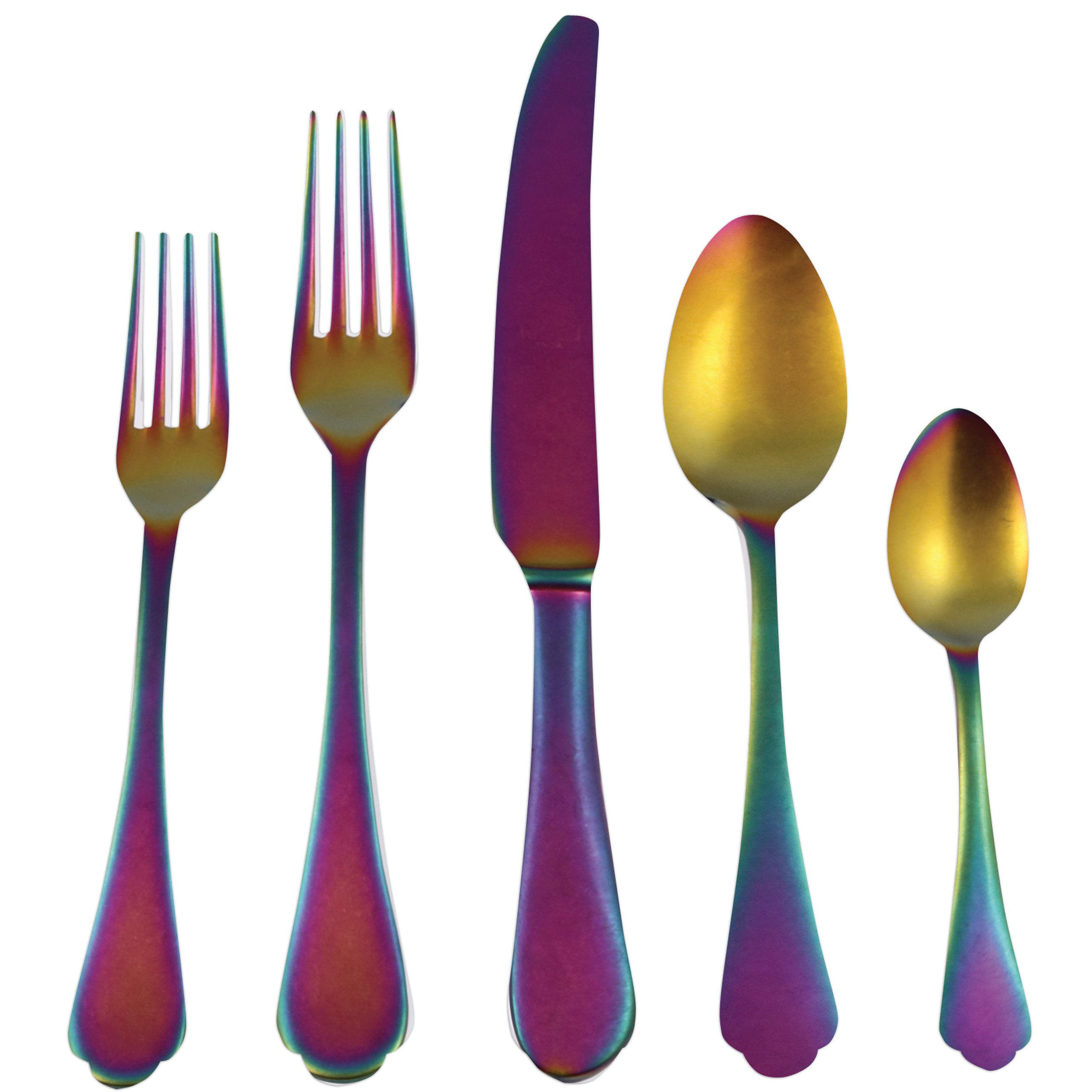20-Pieces Set Dolce Vita Pewter Rainbow - Contemporary - Flatware And ...