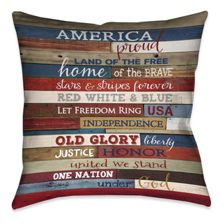 Laural Home American Pride 18" X 18" Indoor Decorative Pillow, 18" X 18 ...