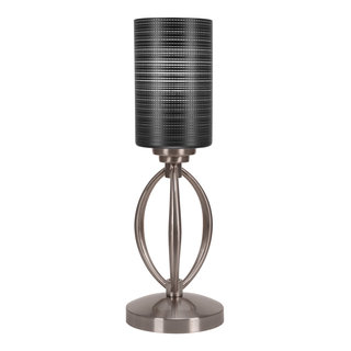 Marquise Accent Lamp In Brushed Nickel Finish With 4" Black Matrix ...