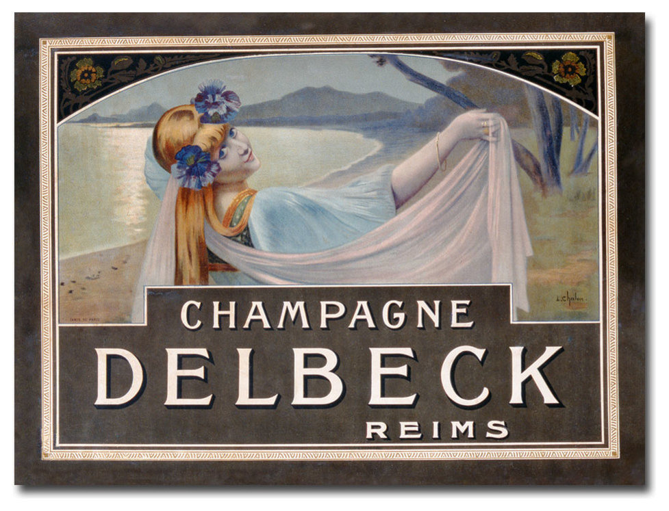'Champagne Delbeck, 1910' Canvas Art by Louis Chalon, 35" x 47 ...