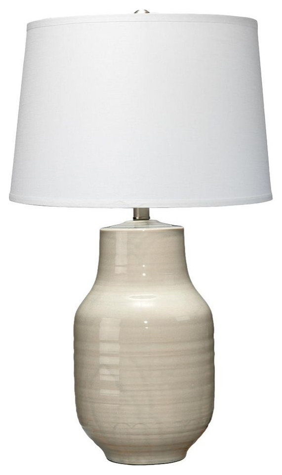 Rustic Minimalist Neutral Grey Ceramic Table Lamp 28in Transitional ...