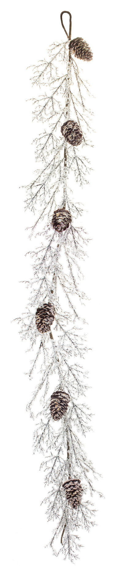 Iced Twig Garland With Pinecones 5'L - Traditional - Wreaths And ...