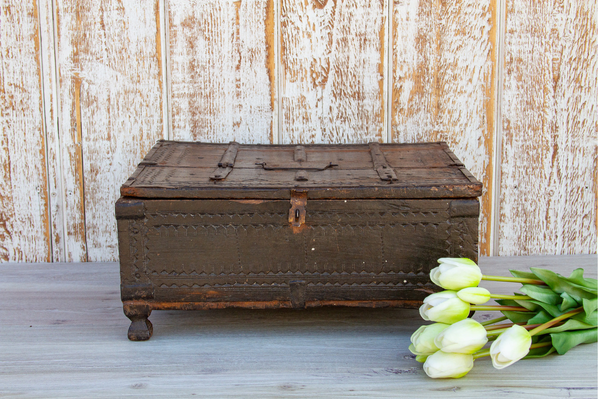 Sarasvati Antique Swat Valley Box - Rustic - Decorative Boxes - by De ...