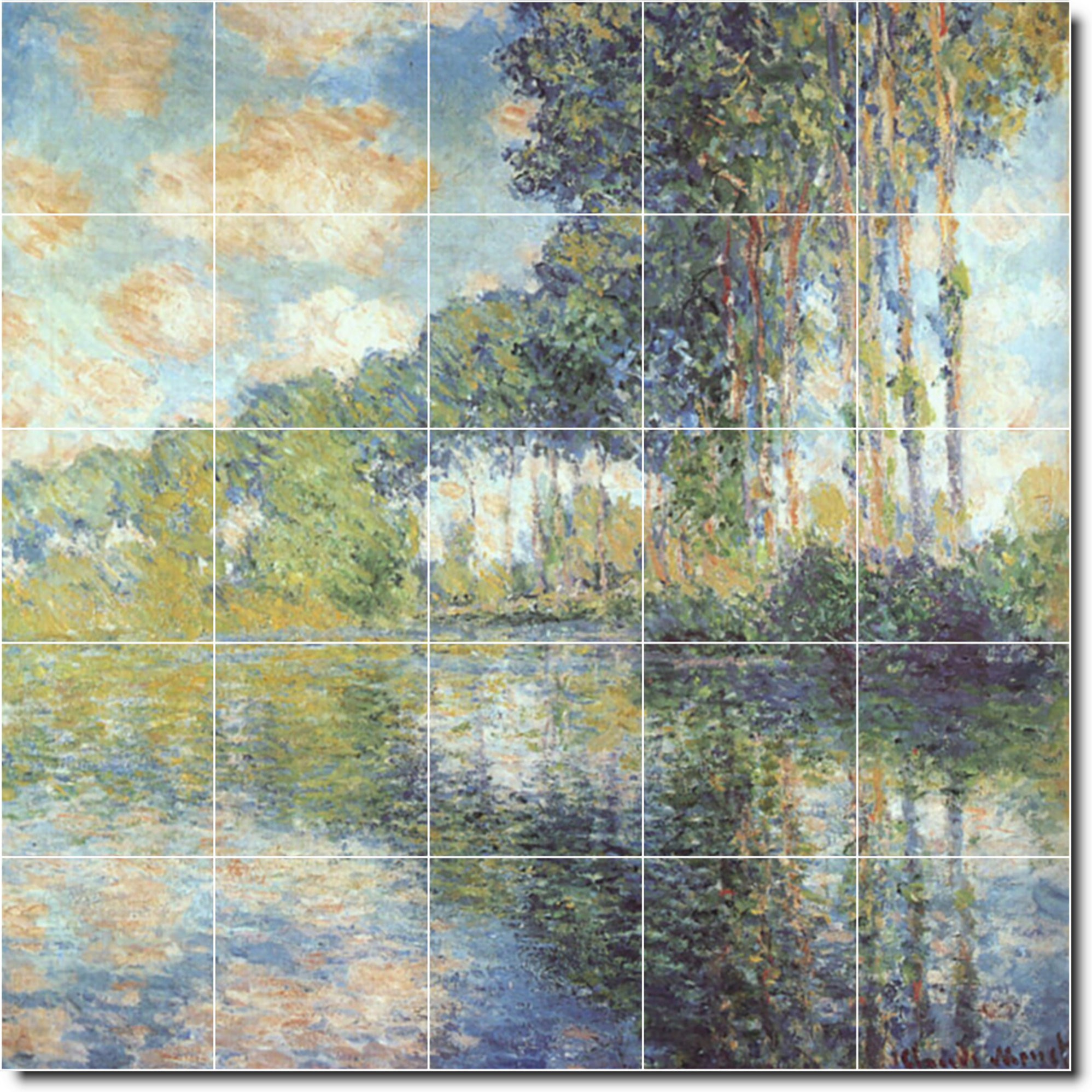 Claude Monet Country Painting Ceramic Tile Mural #88, 30" Wide x 30 ...
