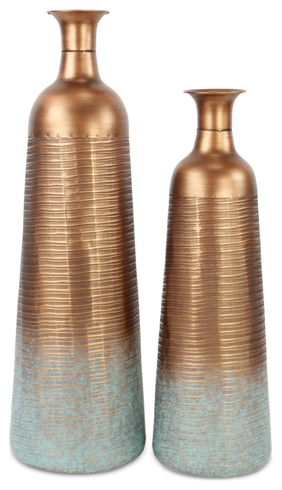 Kyani Copper and Rustic Teal Vase Decor - Large - Traditional - Vases ...