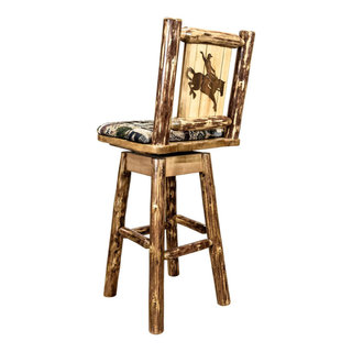 Glacier Country Collection 24" Upholstered Barstool With Back and ...