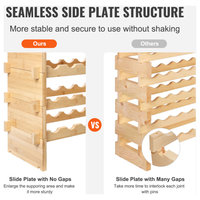 VEVOR Stackable Modular Wine Rack Bamboo Wood Display Shelf, 6 Tier ...