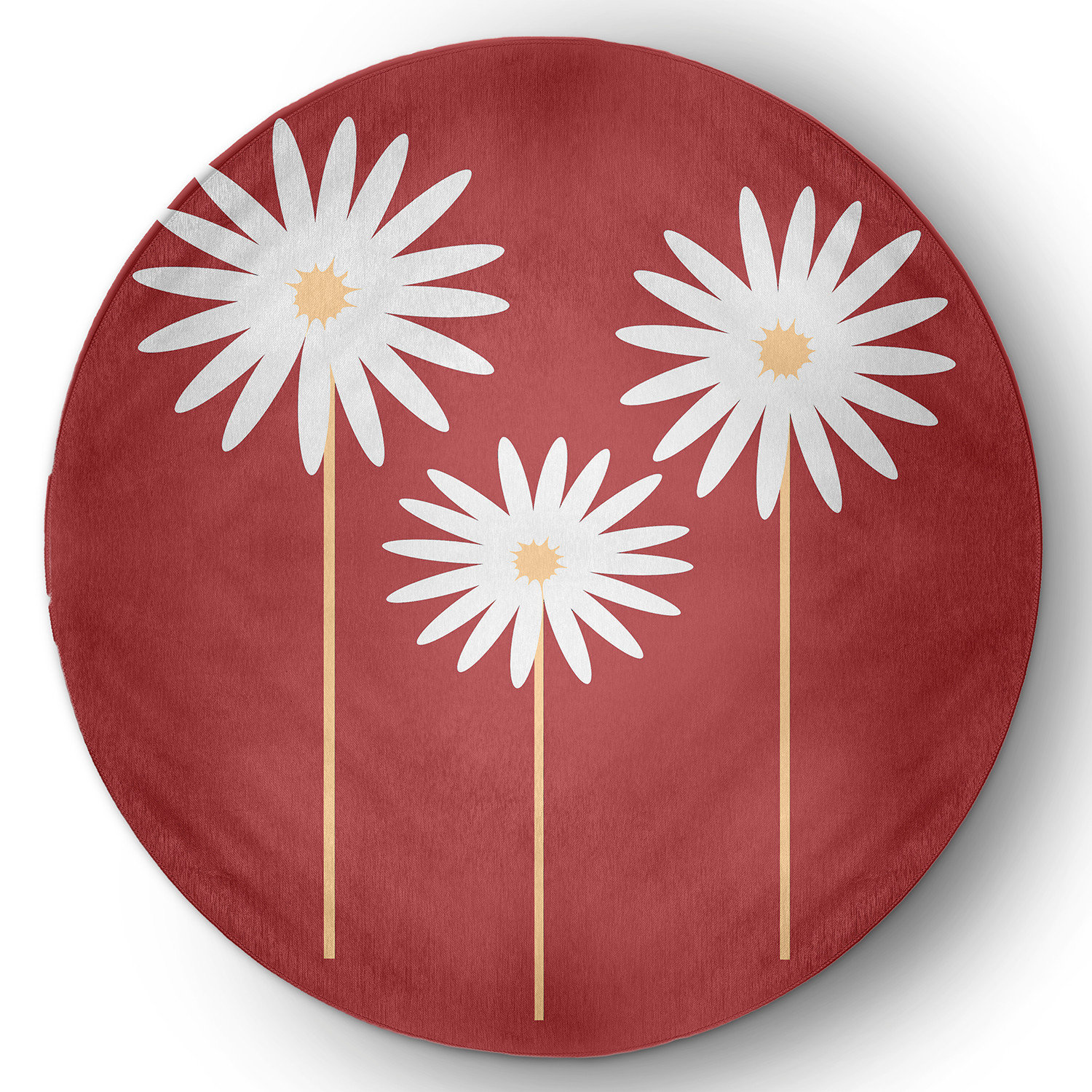 2' x 3' Floral Print Spring Chenille Indoor/Outdoor Rug, 5' Round ...
