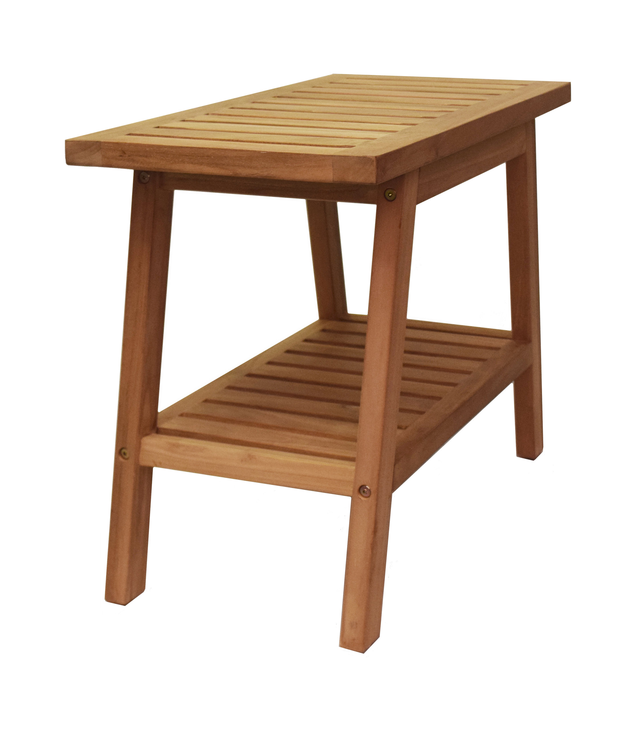 Teak rectangular bath bench with shelve - Transitional - Shower Benches ...